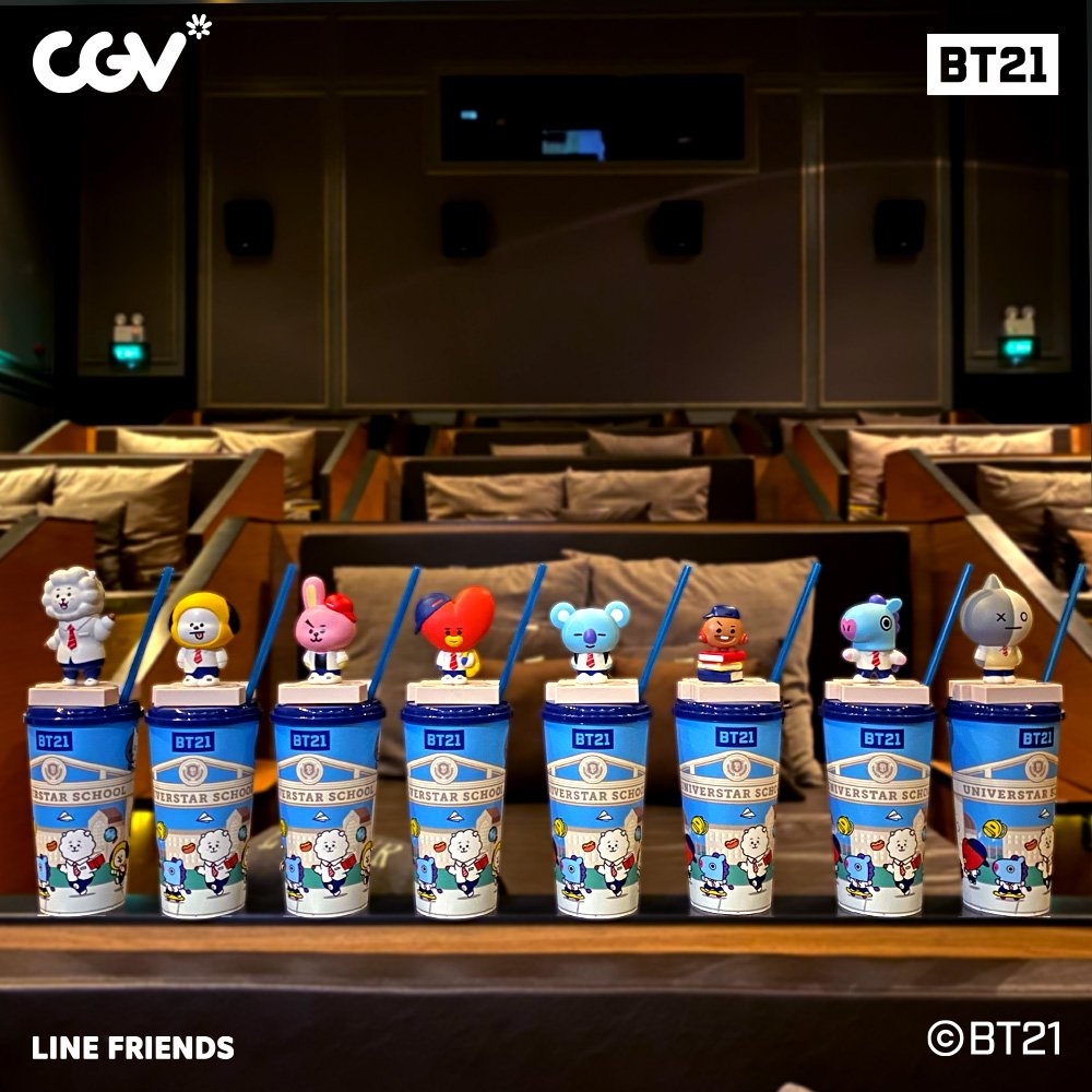 Ly nước CGV Cinemas Vietnam BT21 dung tích 943ml (Van, Koja, RJ, Tata ...