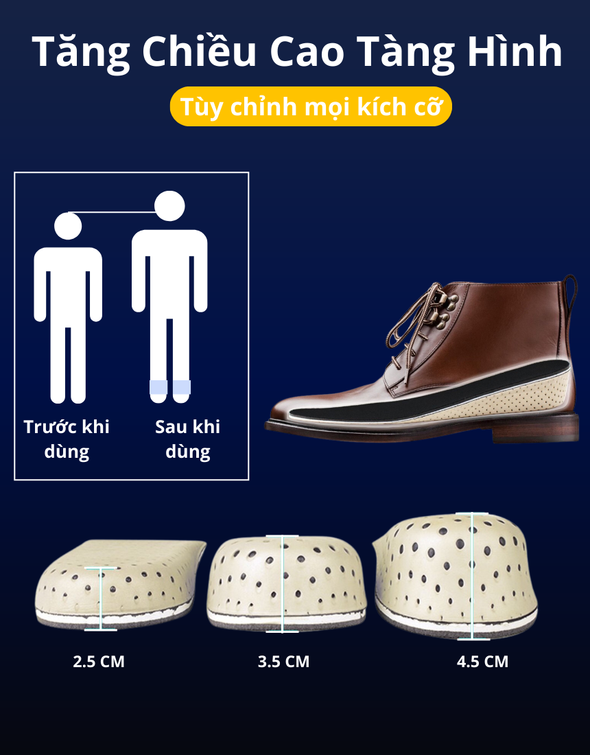 Lót Giày Tăng Chiều Cao Cả Bàn và Nửa Bàn Chân Nam Nữ Cao Cấp MINSU M7018 Dùng cho Giày Thể Thao ...
