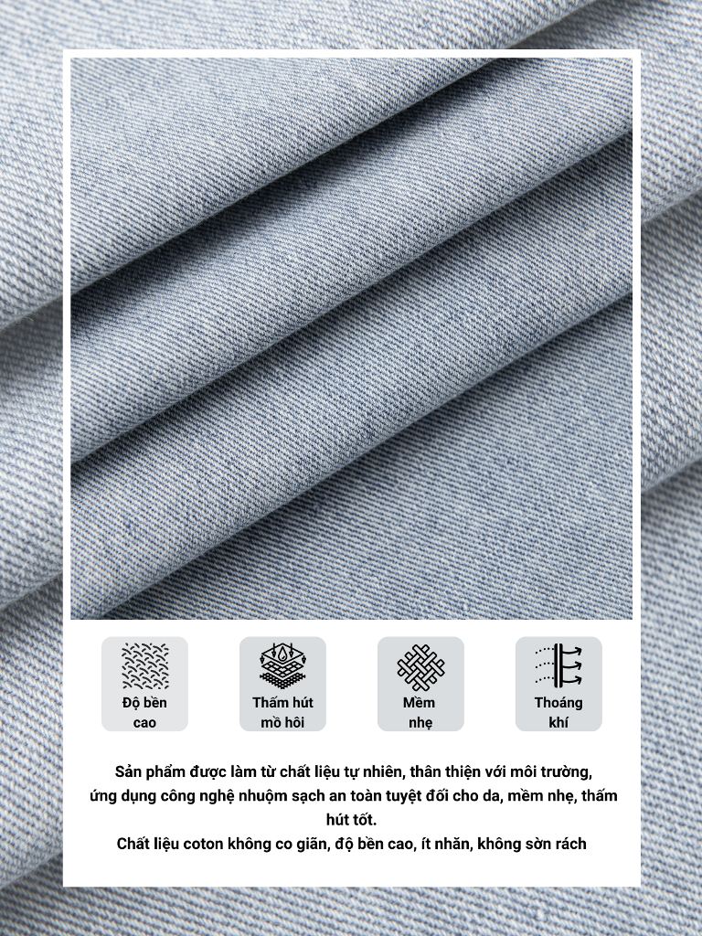 Quần Jean Nam H90 Dáng Suông Ống Đứng Unisex Chất Bò Không Co Giãn Cao ...