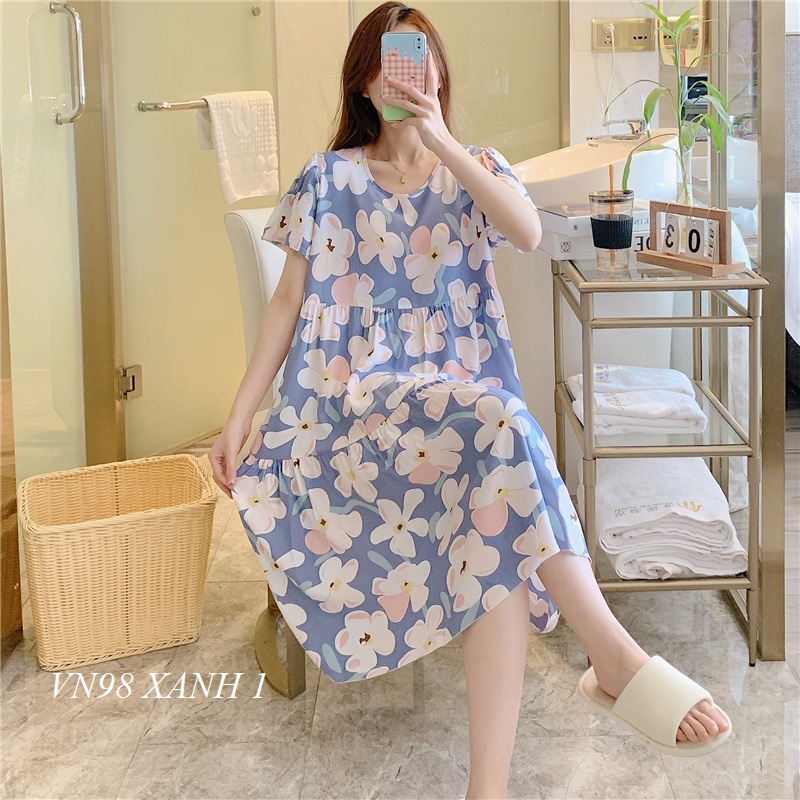 VÁY LANH SĂN Hàng Giao Luôn MẶC NHÀ ĐẦM MẶC NHÀ VN98 (Freesize ngực ...