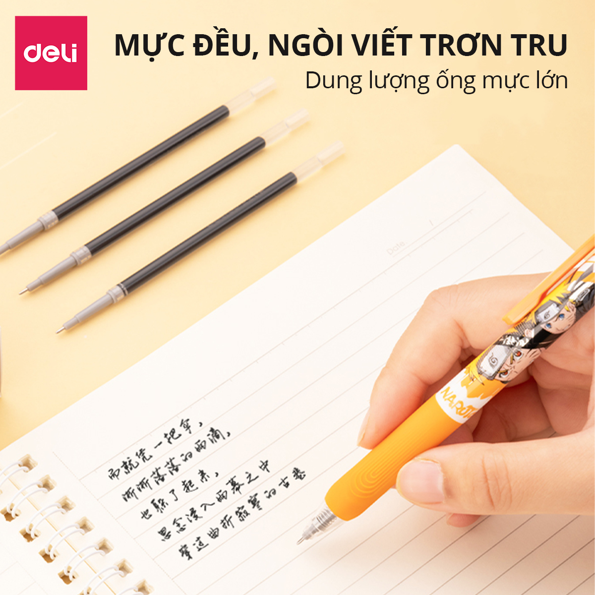 Combo 5/10/20 Ruột bút gel Deli 0.35mm dùng cho bút bi nước SA130/A122 ...