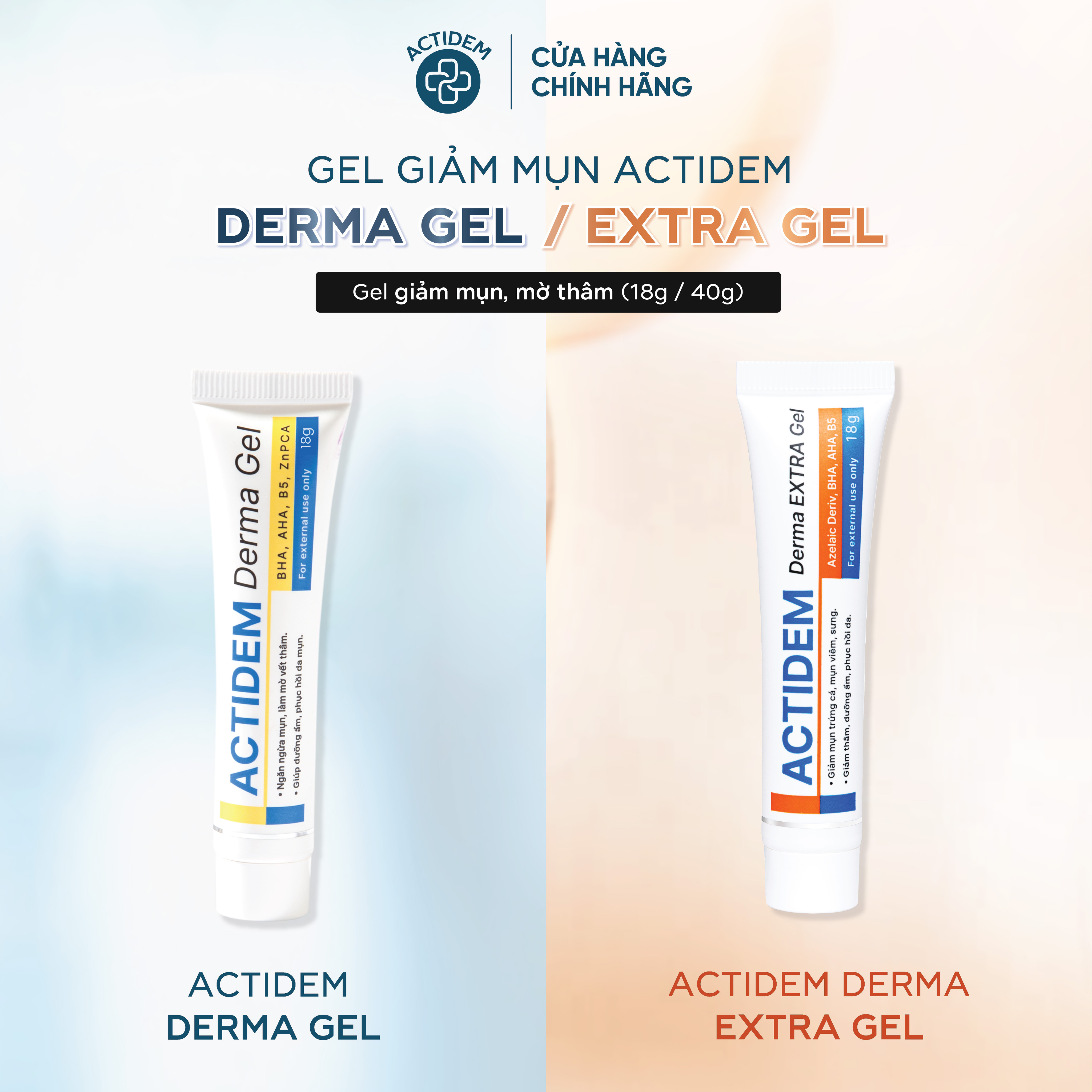 Gel giảm mụn Actidem Derma Gel 18/40gr | Shopee Việt Nam