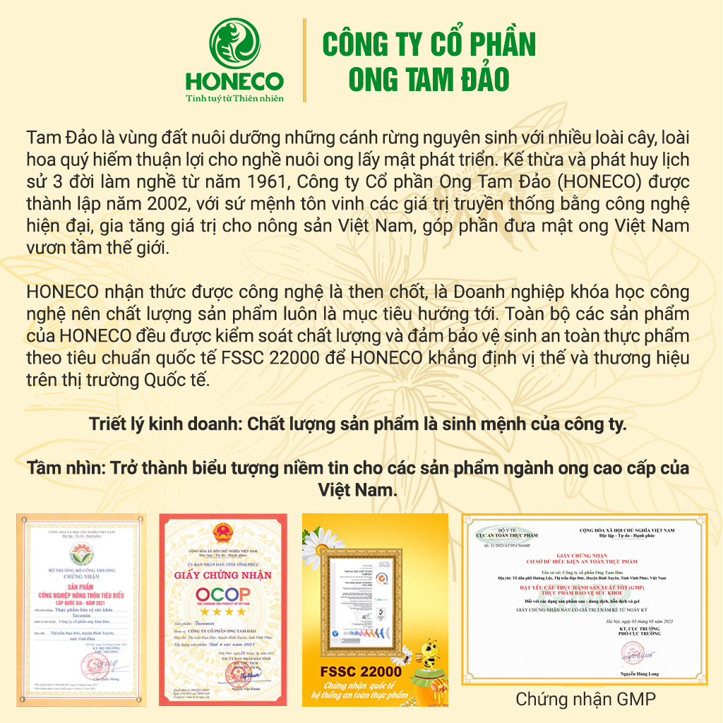 Mật ong nghệ sữa chúa Tacumin HONECO 500g - OCOP 4 SAO - Hỗ trợ giảm ...
