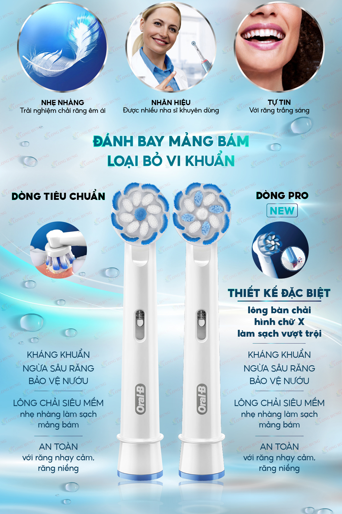 Đầu bàn chải điện Oral-B Pro CrossAction - Đầu sợi lông hình chữ X ...