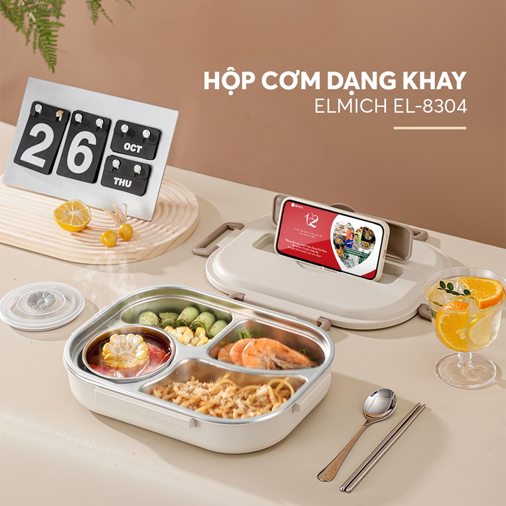 Hộp cơm inox 304 Elmich EL 8304 dung tích 1.3L | Shopee Việt Nam