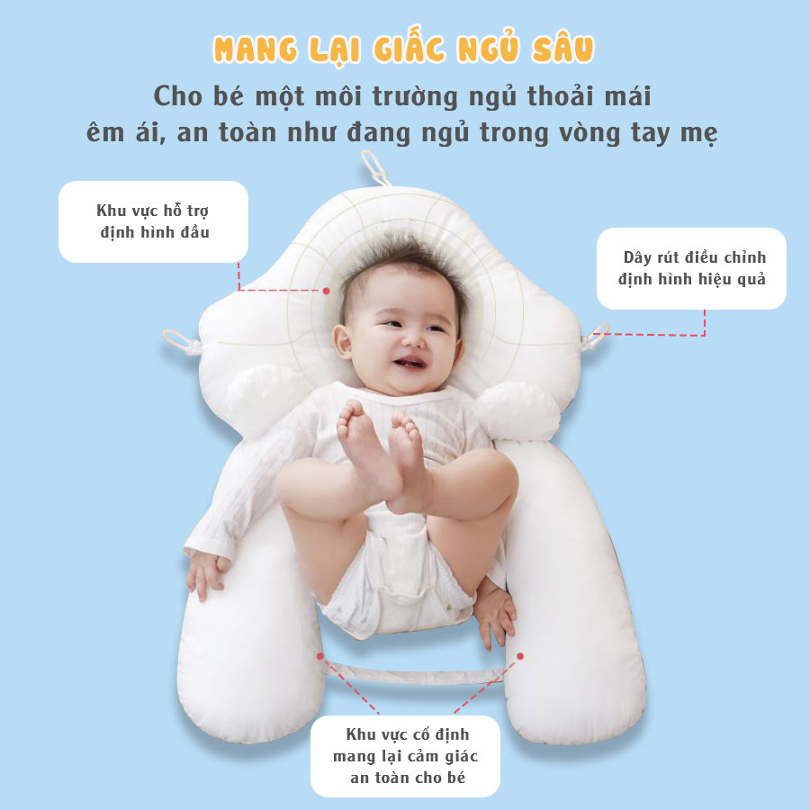 Gối Chữ U Cho Bé Sơ Sinh BAFABY Gối Chống Giật Mình Chống Bẹp Đầu Có Dây Rút Điều Chỉnh - 305 ...