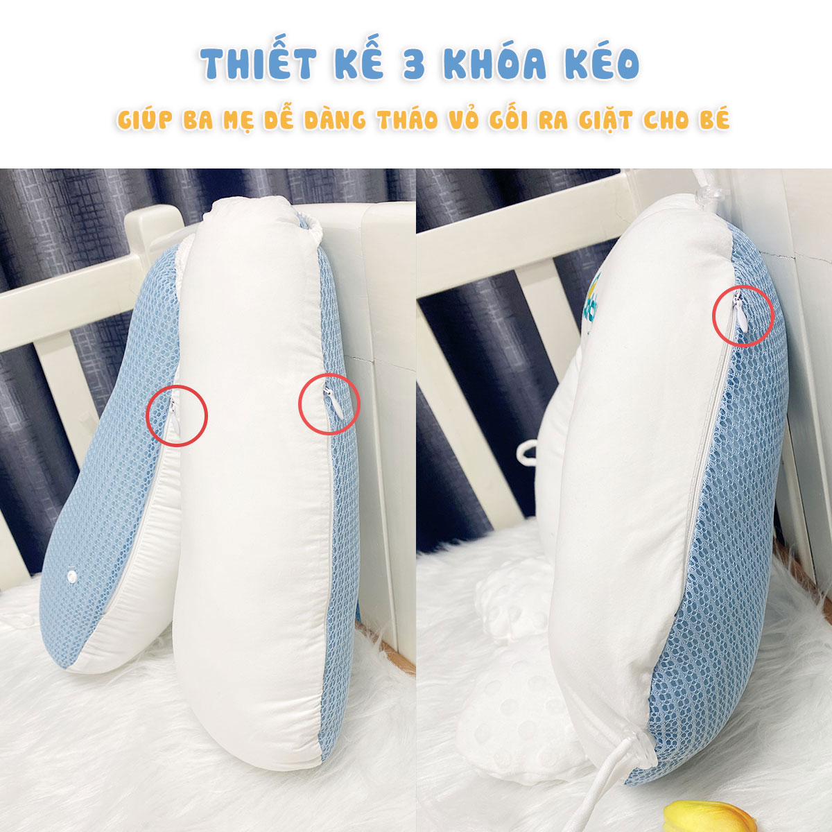 Gối Chữ U Cho Bé Sơ Sinh BAFABY Gối Chống Giật Mình Chống Bẹp Đầu Có Dây Rút Điều Chỉnh - 305 ...