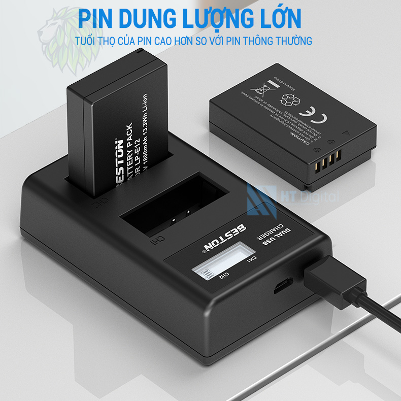 Pin Sạc Canon LP-E12 Beston Cho Máy Ảnh Canon M10 EOS M50 EOS M100 EOS ...