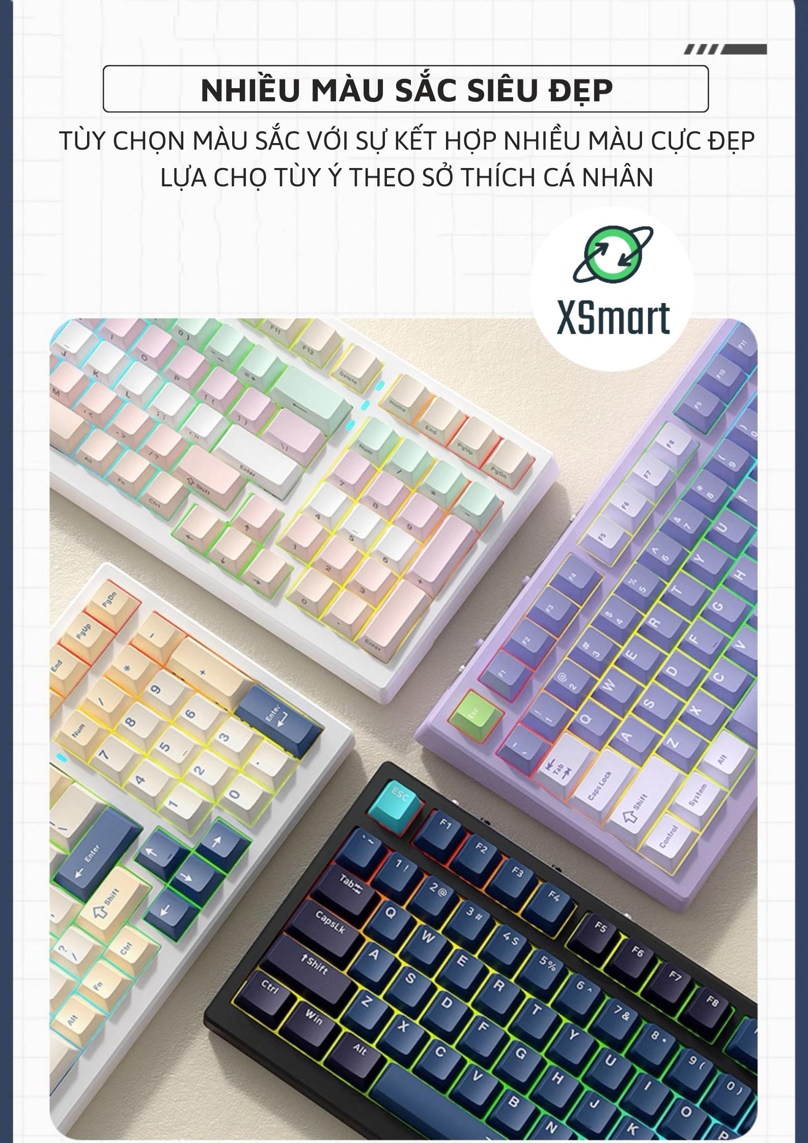 Bàn Phím Cơ Bluetooth Không Dây XM98 PRO V2 LED RGB Cao Cấp Hotswap 5 ...