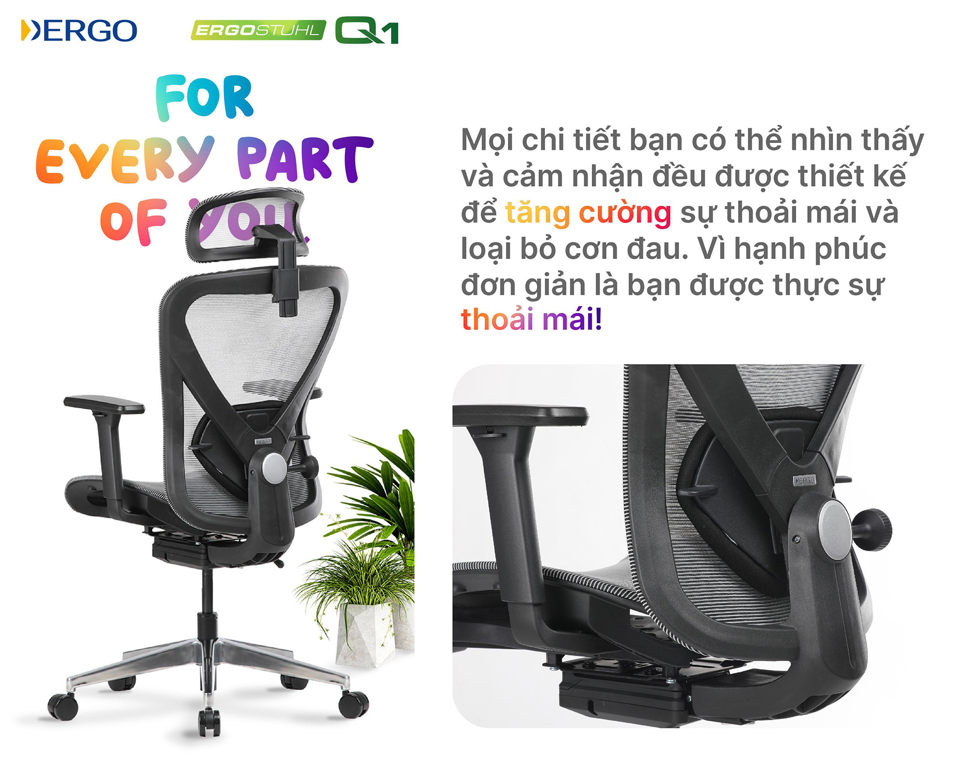 Ghế Công Thái Học DERGO Ergostuhl Q1 | Shopee Việt Nam