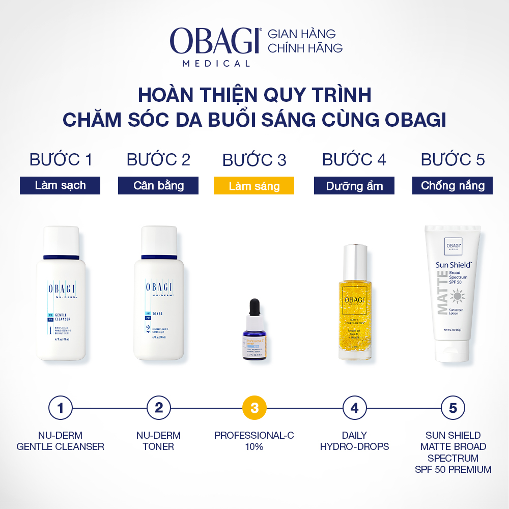 [Hàng tặng không bán] Serum Vitamin C 10% Dưỡng Sáng Da & Chống Oxy Hóa Obagi Professional-C 5ml ...