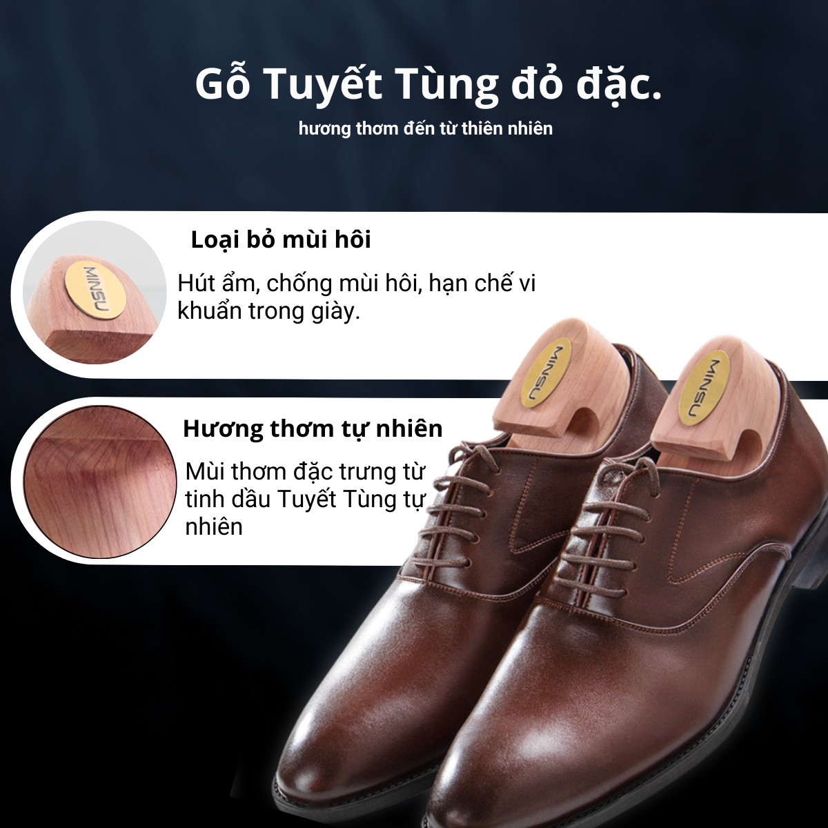 Cây Giữ Form Giày Gỗ Tuyết Tùng Đỏ MINSU Shoe Tree M2335 Công Dụng Giữ ...