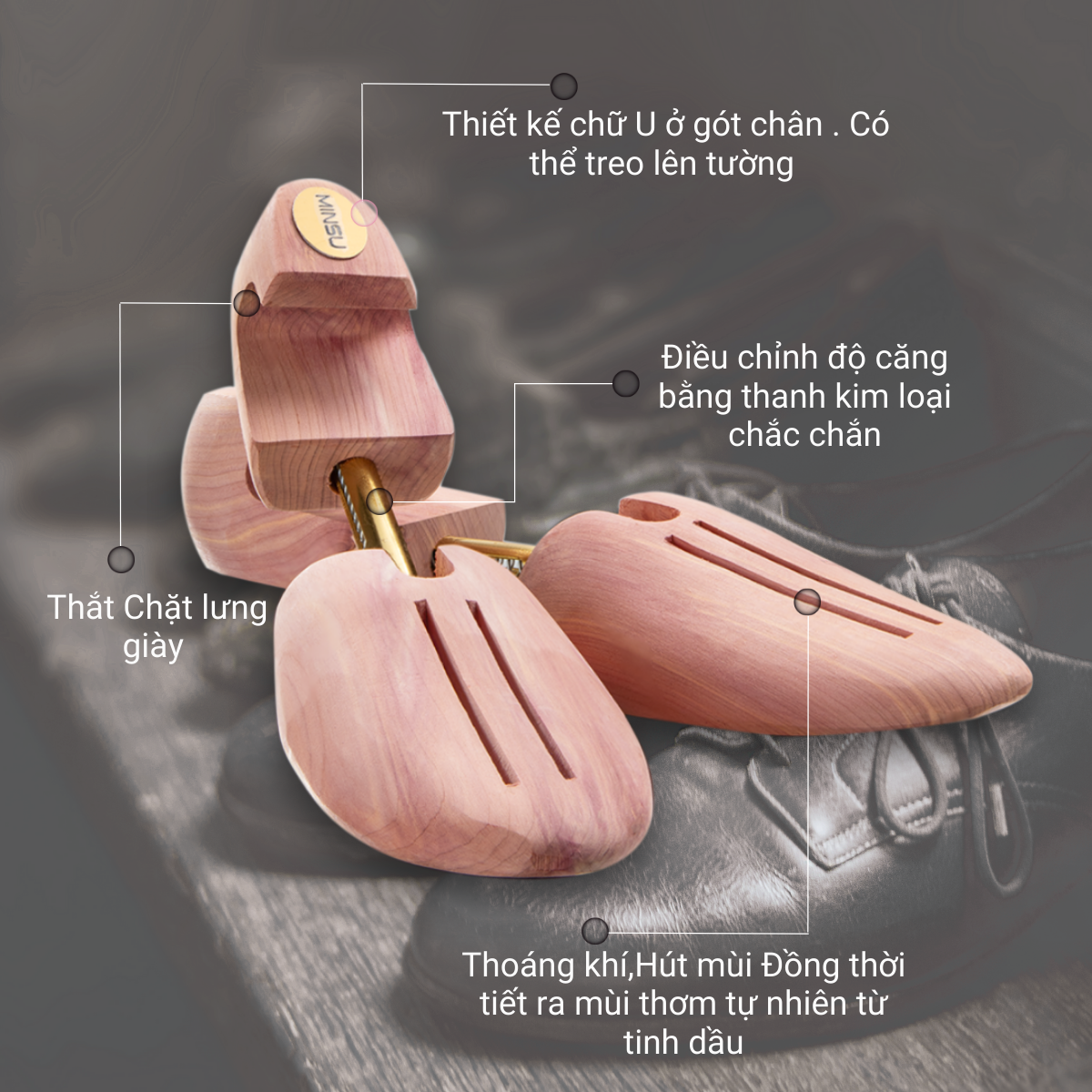 Cây Giữ Form Giày Gỗ Tuyết Tùng Đỏ MINSU Shoe Tree M2335 Công Dụng Giữ ...