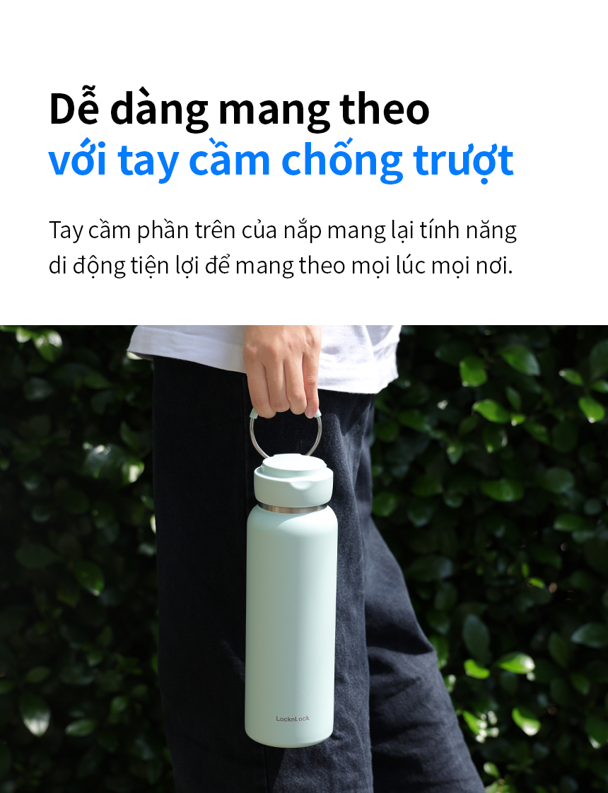 Bình giữ nhiệt Lock&Lock Sling Ring Tumbler 650ml - 800ml - Màu mint ...