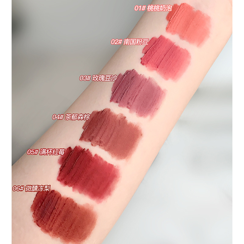 (Rẻ Vô Địch) Son kem lì dưỡng ẩm chống nước chống khô môi không dính cốc không phai màu sắc thời ...