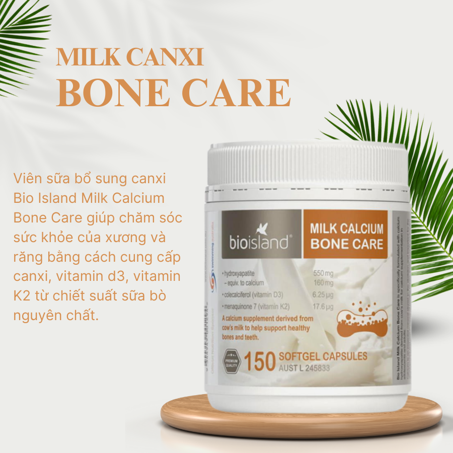 Canxi hữu cơ BioIsland Bone Care bổ sung canxi cho mẹ bầu và trẻ em ...