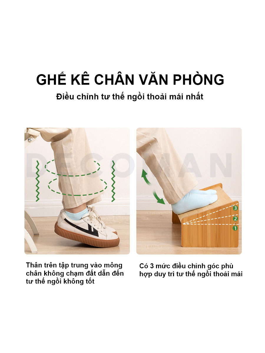 Ghế kê gác chân công thái học giá rẻ cho văn phòng, làm việc, học tập ...