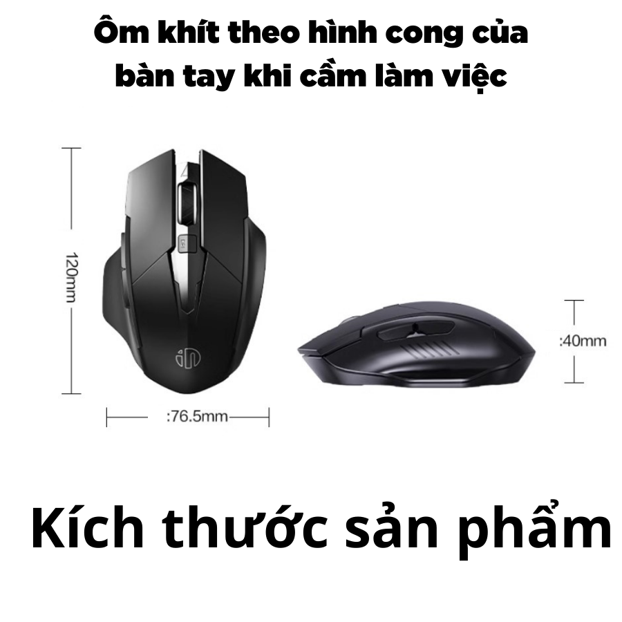 Chuột không dây máy tính wireless Maxcotech Inphic F1 chống ồn - Dùng cho PC/Laptop/Tivi ...