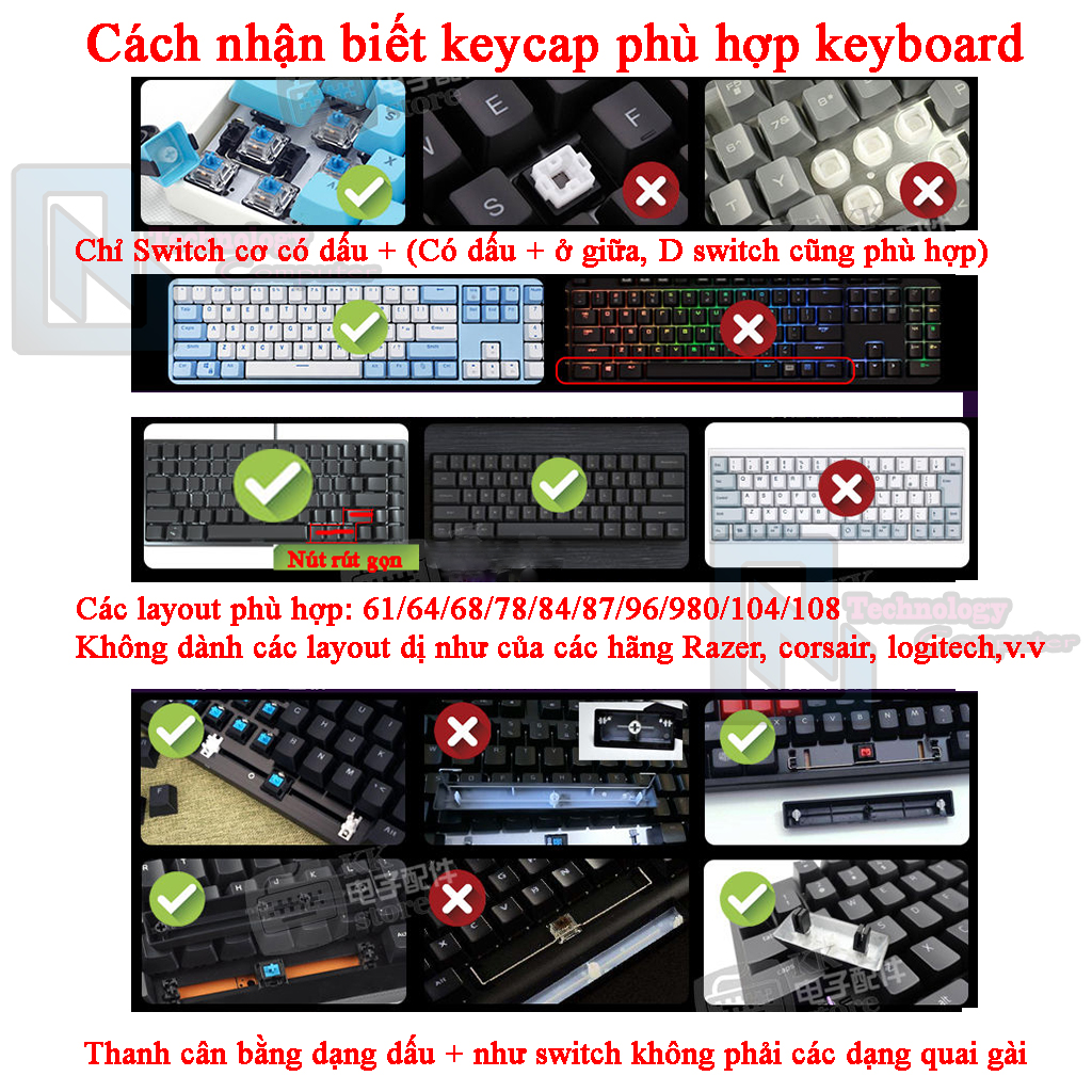 Bộ Keycap OEM Xuyên LED Hông Dành Cho Bàn Phím Mạch Xuôi Led Ngược Hỗ ...