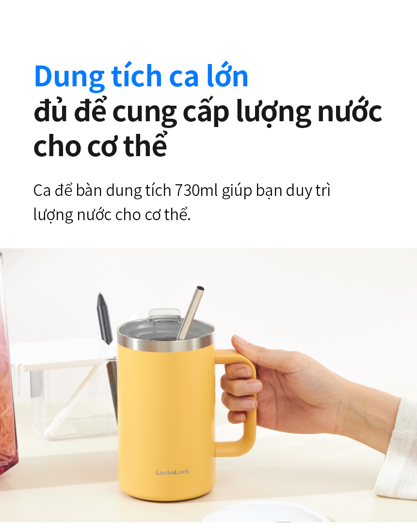 Cốc giữ nhiệt Lock&Lock Flat Table Mug 730ml LHC4320 - Màu xanh cổ vịt ...