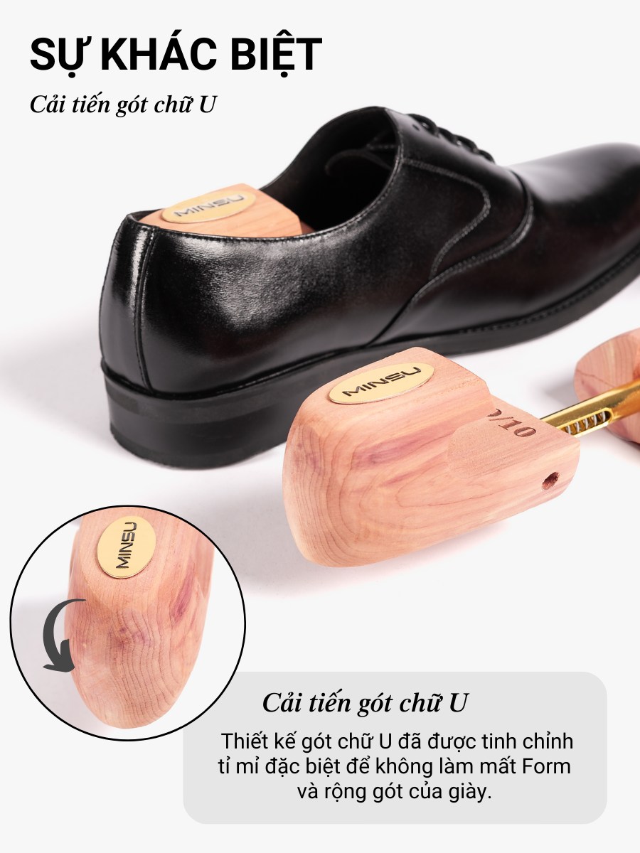 Cây Giữ Form Giày Gỗ Tuyết Tùng Đỏ MINSU Shoe Tree M2335 Công Dụng Giữ ...