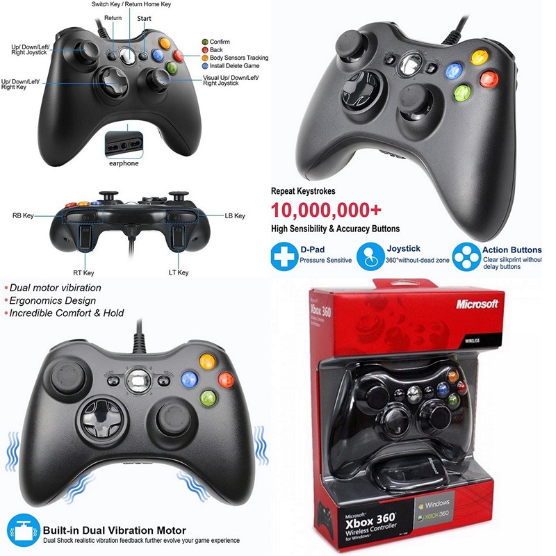 Gamepad Tay cầm chơi Game X360 dây USB cho máy tính Laptop | Shopee ...