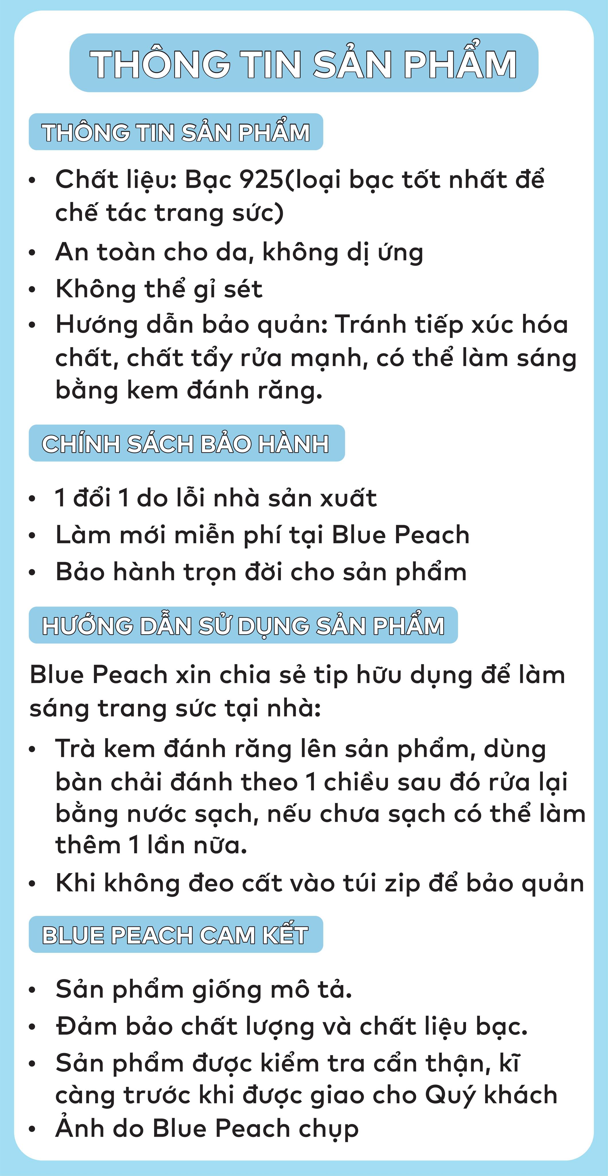 Lắc Tay Bạc 925 Blue Peach LT Mặt Đá Viền Đá Hộp WG LT651 | Shopee Việt Nam