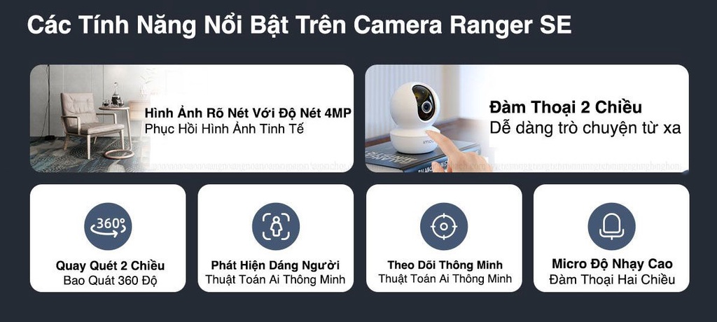 Camera wifi imou IPC-A52 5M (3K) , A32 3M , A26LP 2M siêu nét âm thanh ...