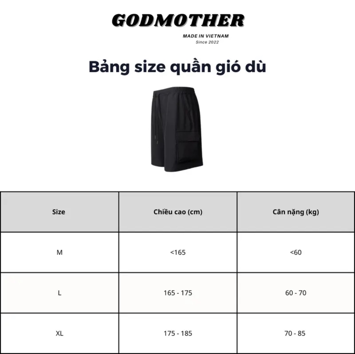 Quần Short Dù Túi Hộp GODMOTHER Quần Lửng Cạp Chun Nam Nữ Menswear ...