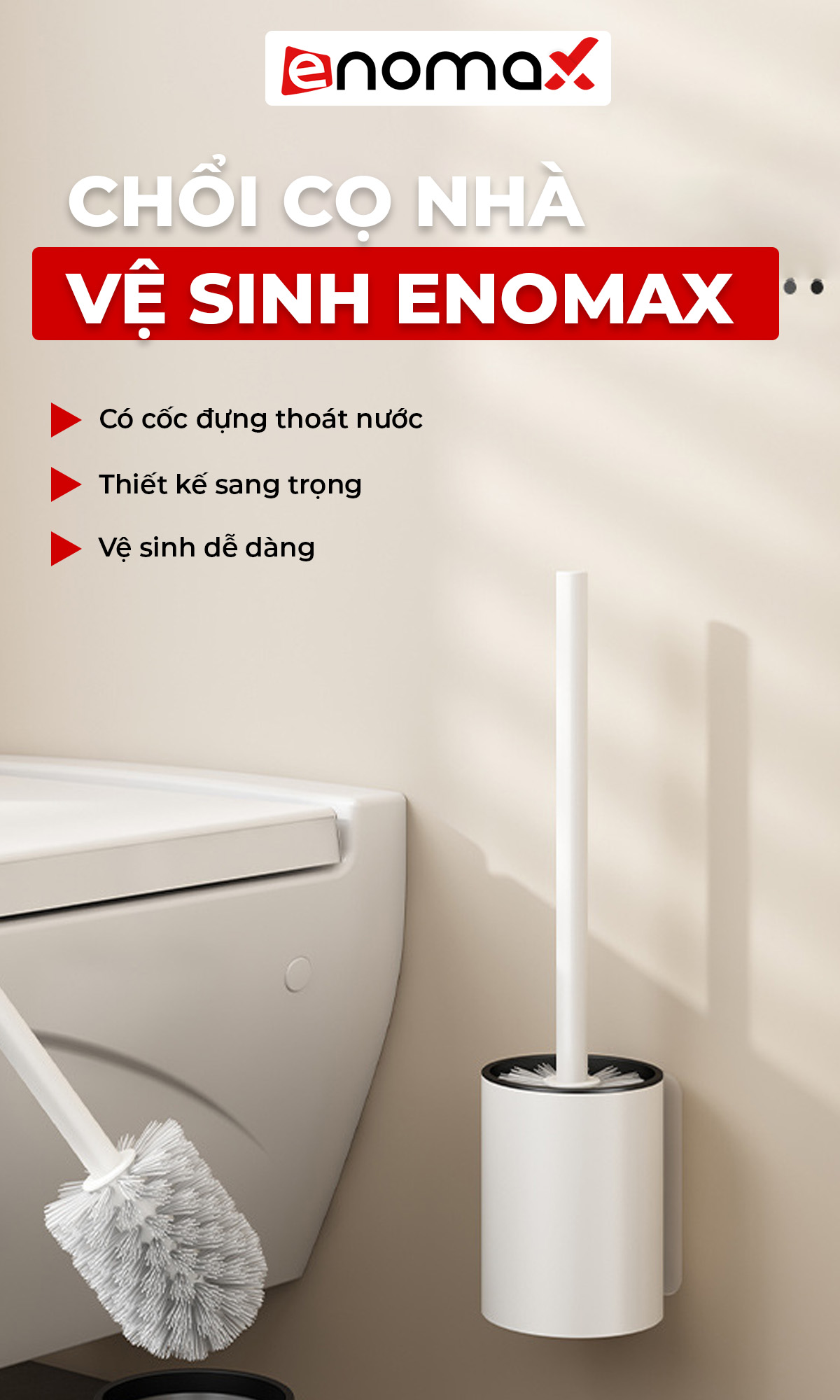 Cọ nhà vệ sinh Enomax dán tường, cọ chà toilet, chà bồn cầu nhà tắm ...