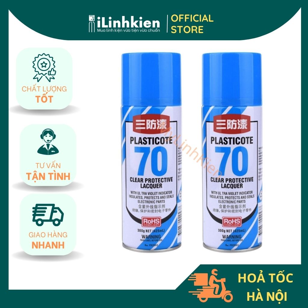 Sơn bảo vệ mạch chống nước cách điện CRC70 phủ bo mạch màu trong chất ...