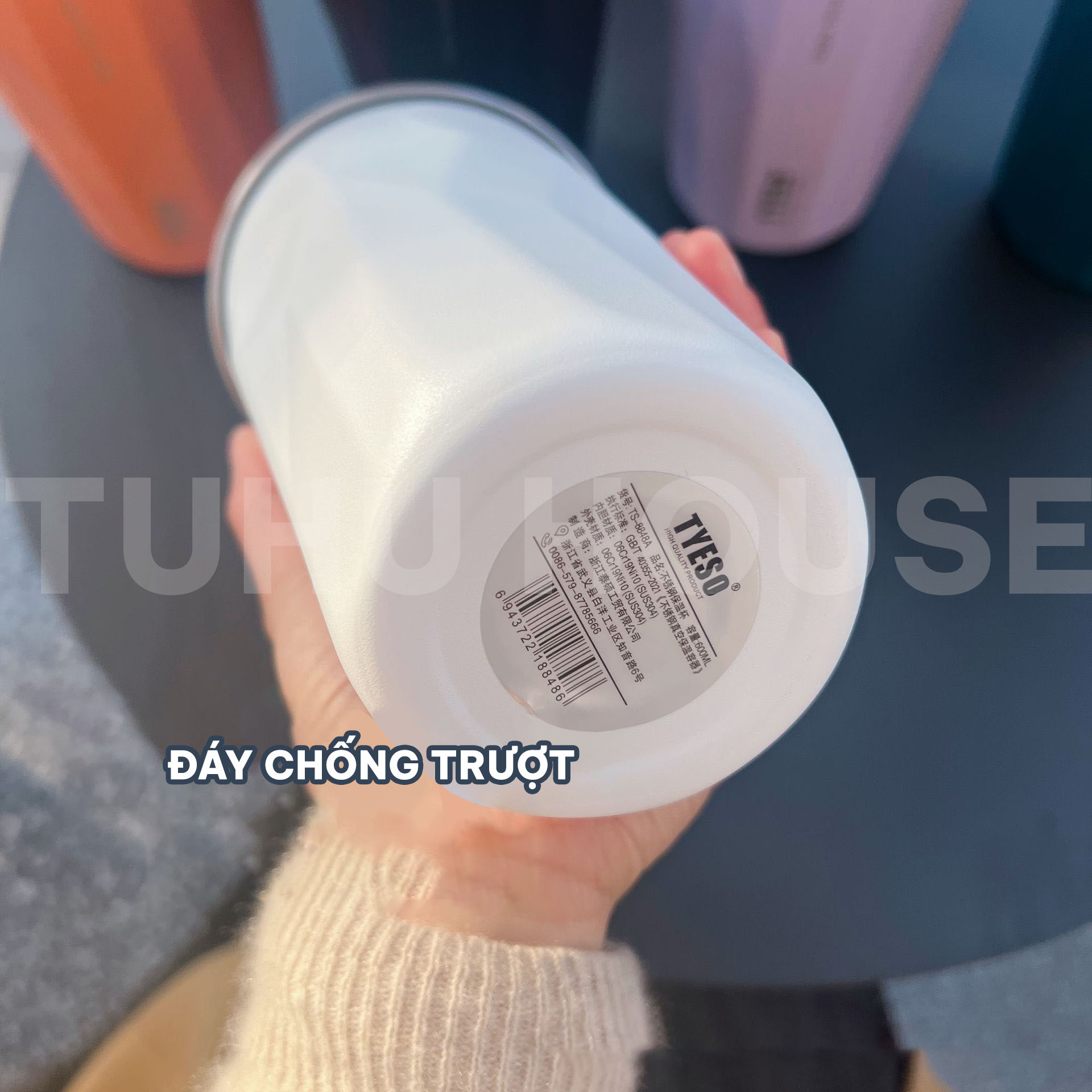 Bình giữ nhiệt khắc tên TYESO 600ml inox 304 cao cấp chống gỉ, ly cốc giữ nhiệt có ống hút tiện ...