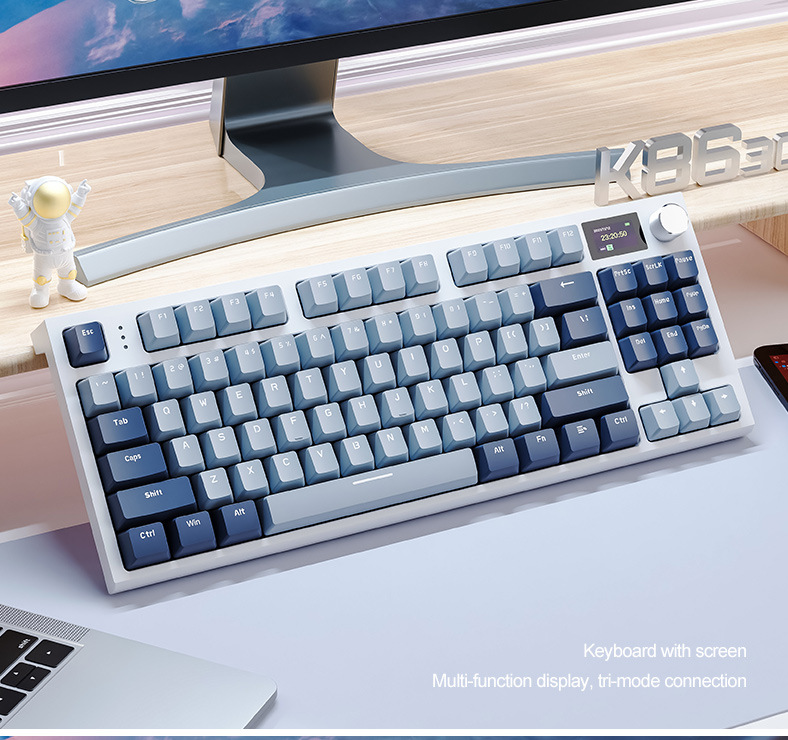 Bàn Phím Cơ Attack Shark K86 RGB, 3 Modes , Có màn Hình, Núm Vặn, Hot ...