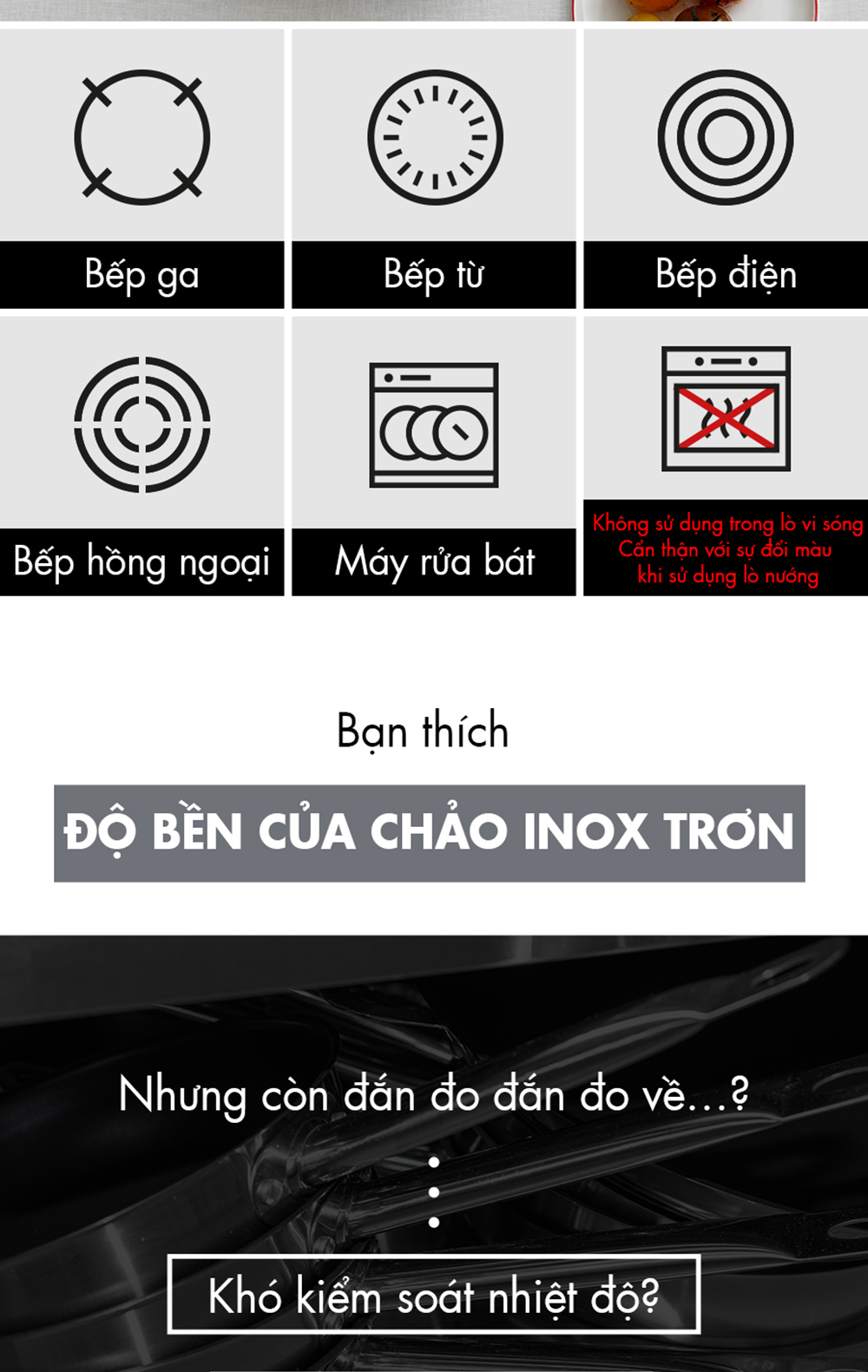 Chảo xào inox 3 lớp nguyên khối Edelkochen Cosy Prism Collection 24/26/28/30cm | Shopee Việt Nam