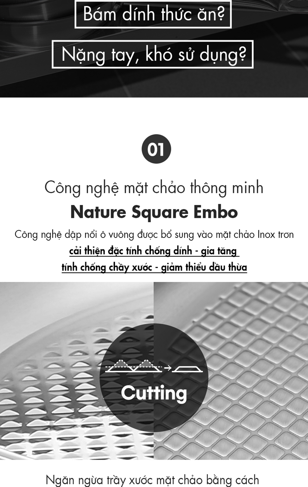 Chảo xào inox 3 lớp nguyên khối Edelkochen Cosy Prism Collection 24/26/28/30cm | Shopee Việt Nam