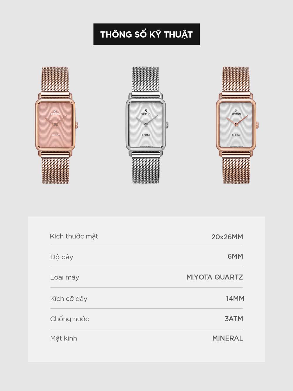 Bộ Sưu Tập Đồng Hồ Nữ Curnon Sicily - Hàng Chính Hãng - Thiết Kế Mặt ...