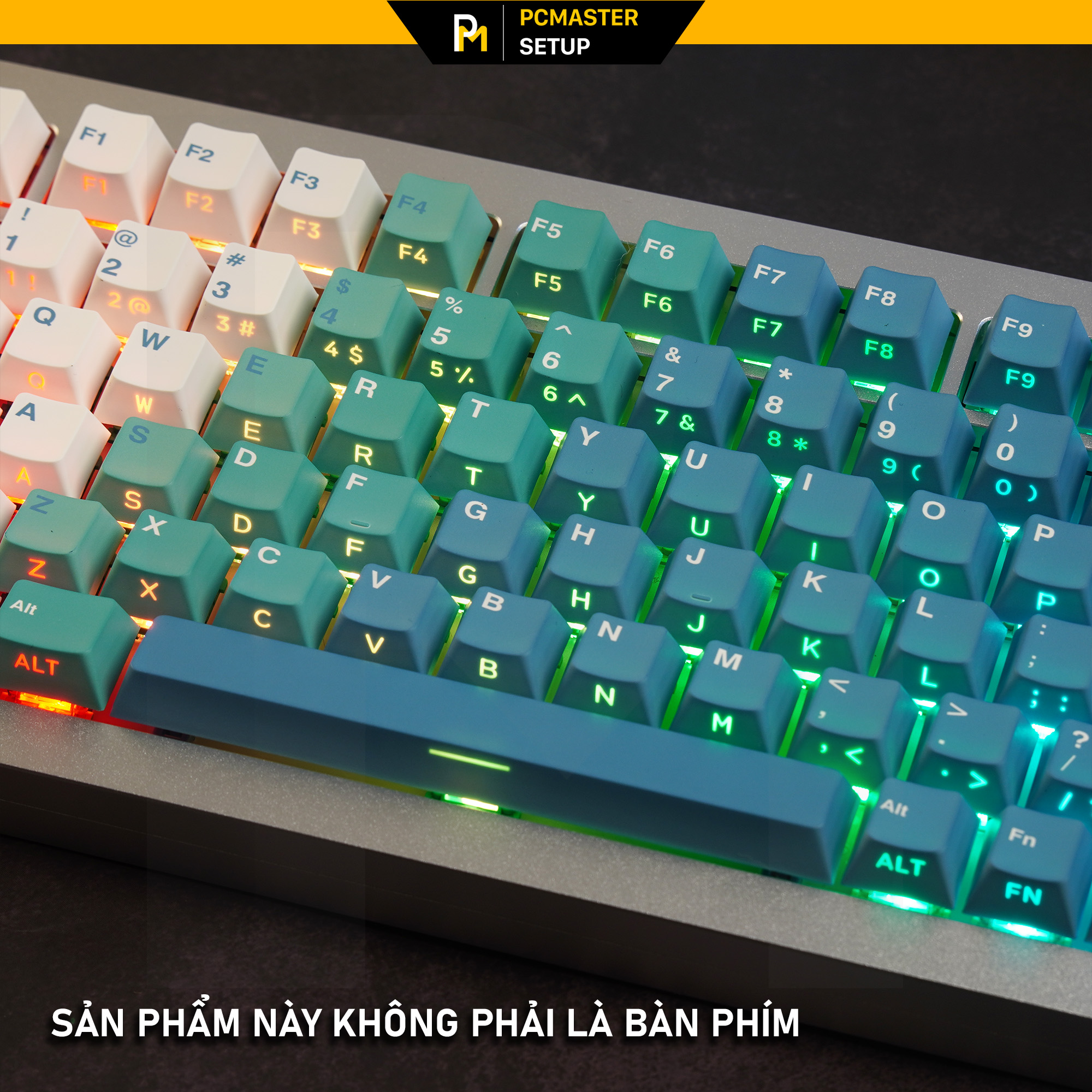 Keycap pbt xuyên led Yeti họa tiết in dyesub xuyên led side print ...