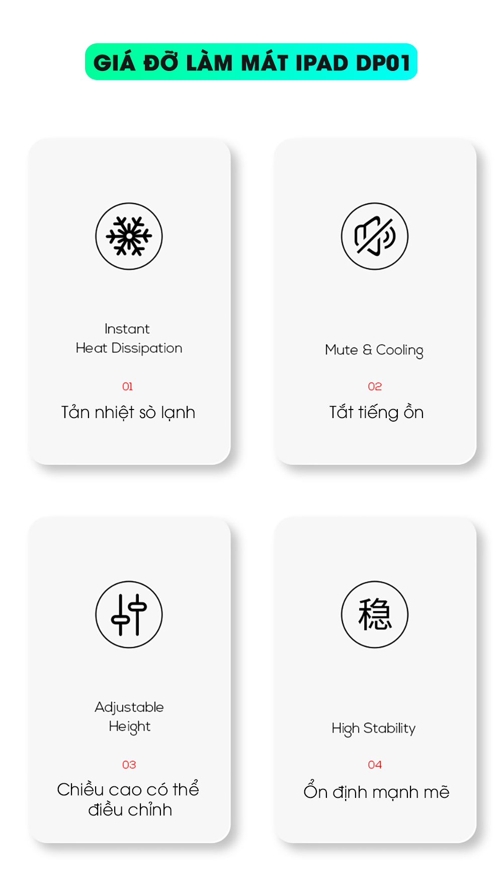 Đế tản nhiệt sò lạnh gaming MEMO DP01 làm lạnh sâu giảm nhiệt độ làm việc văn phòng chiến game ...