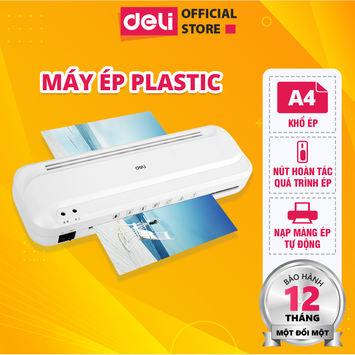 Máy Ép Nhiệt Plastic DELI Khổ A4 Chính Hãng - Máy Ép/Cán Màng Ảnh, Bảo ...