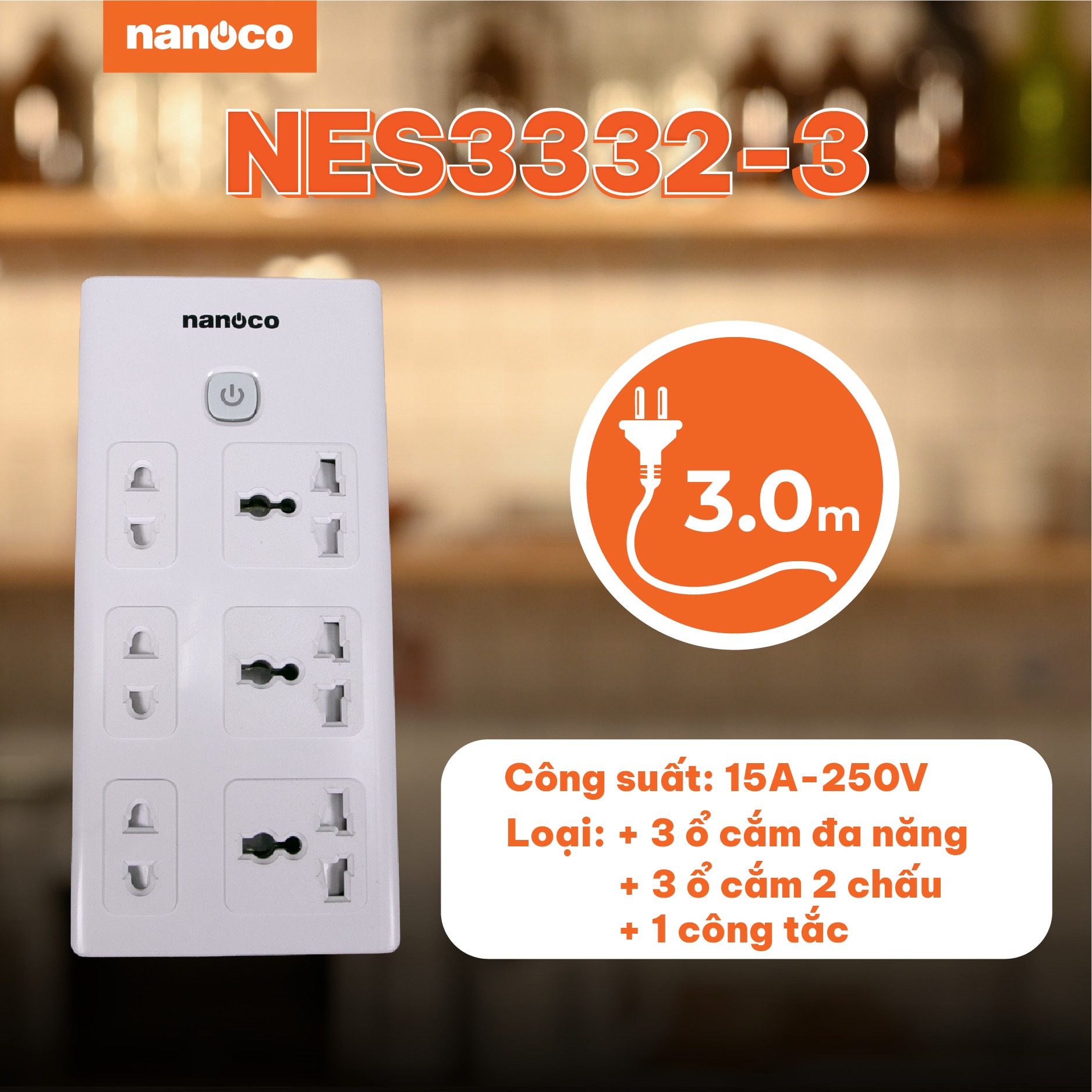 Ổ cắm đa năng siêu bên + siêu chịu tải có dây Nanoco | Shopee Việt Nam
