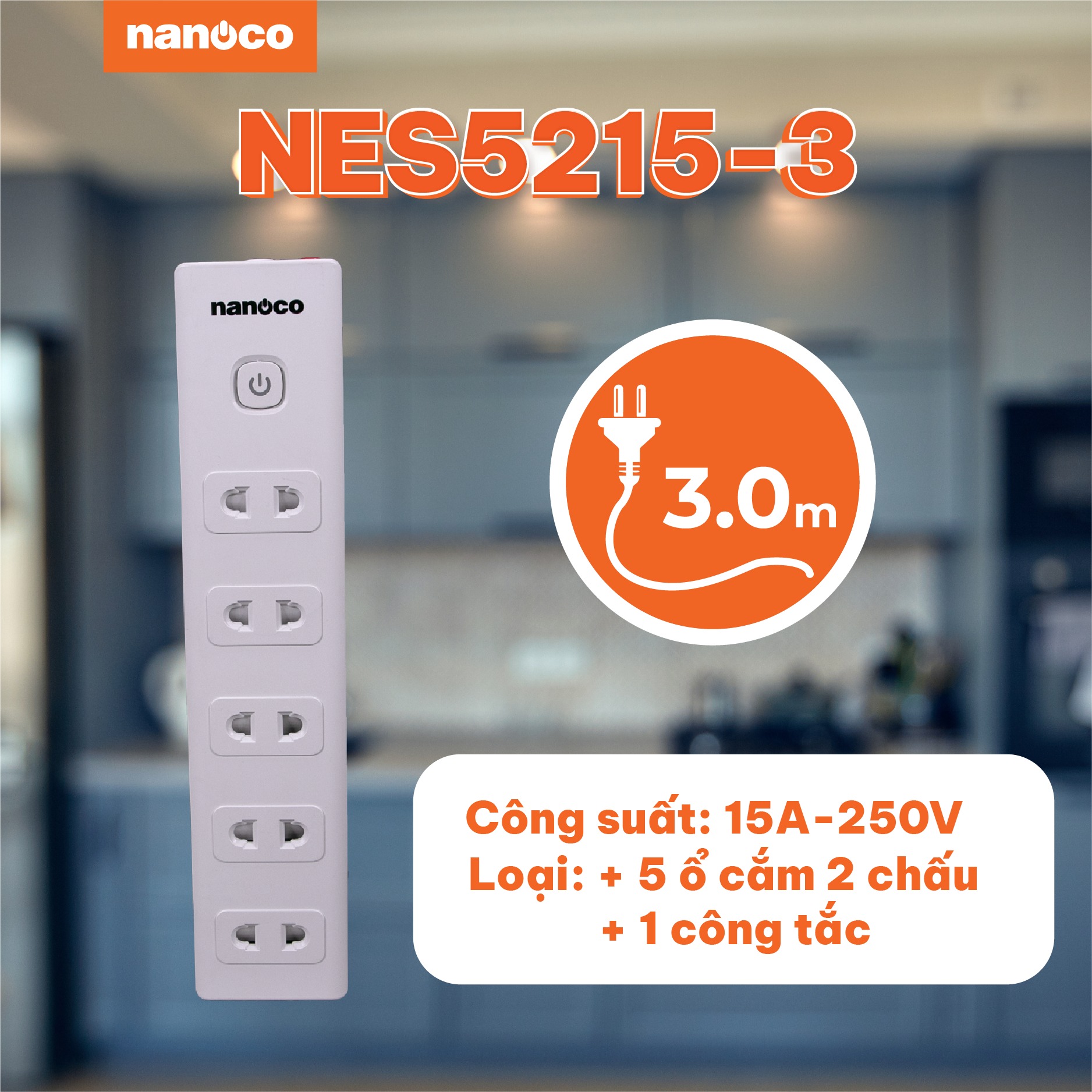 Ổ cắm đa năng siêu bên + siêu chịu tải có dây Nanoco | Shopee Việt Nam