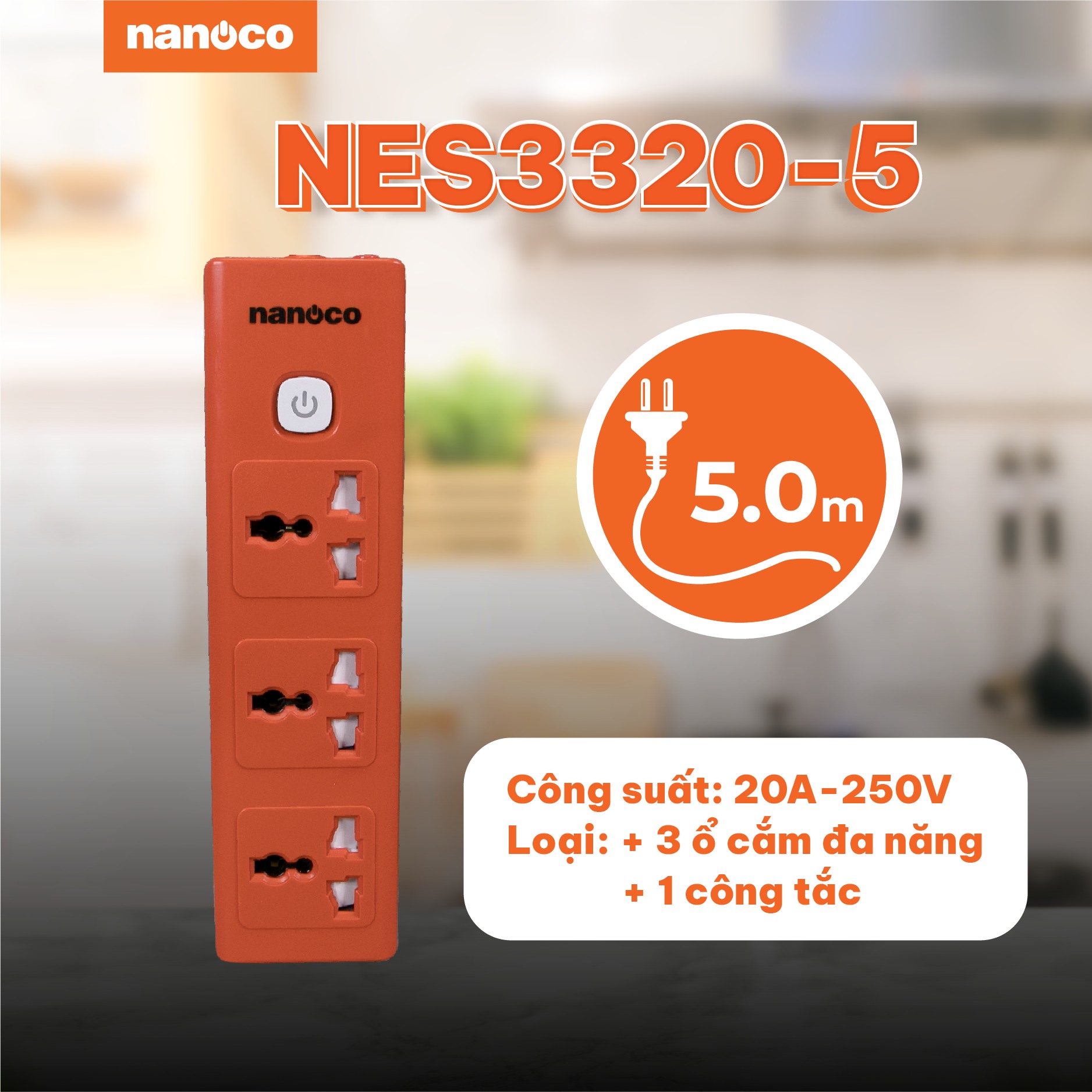 Ổ cắm đa năng siêu bên + siêu chịu tải có dây Nanoco | Shopee Việt Nam
