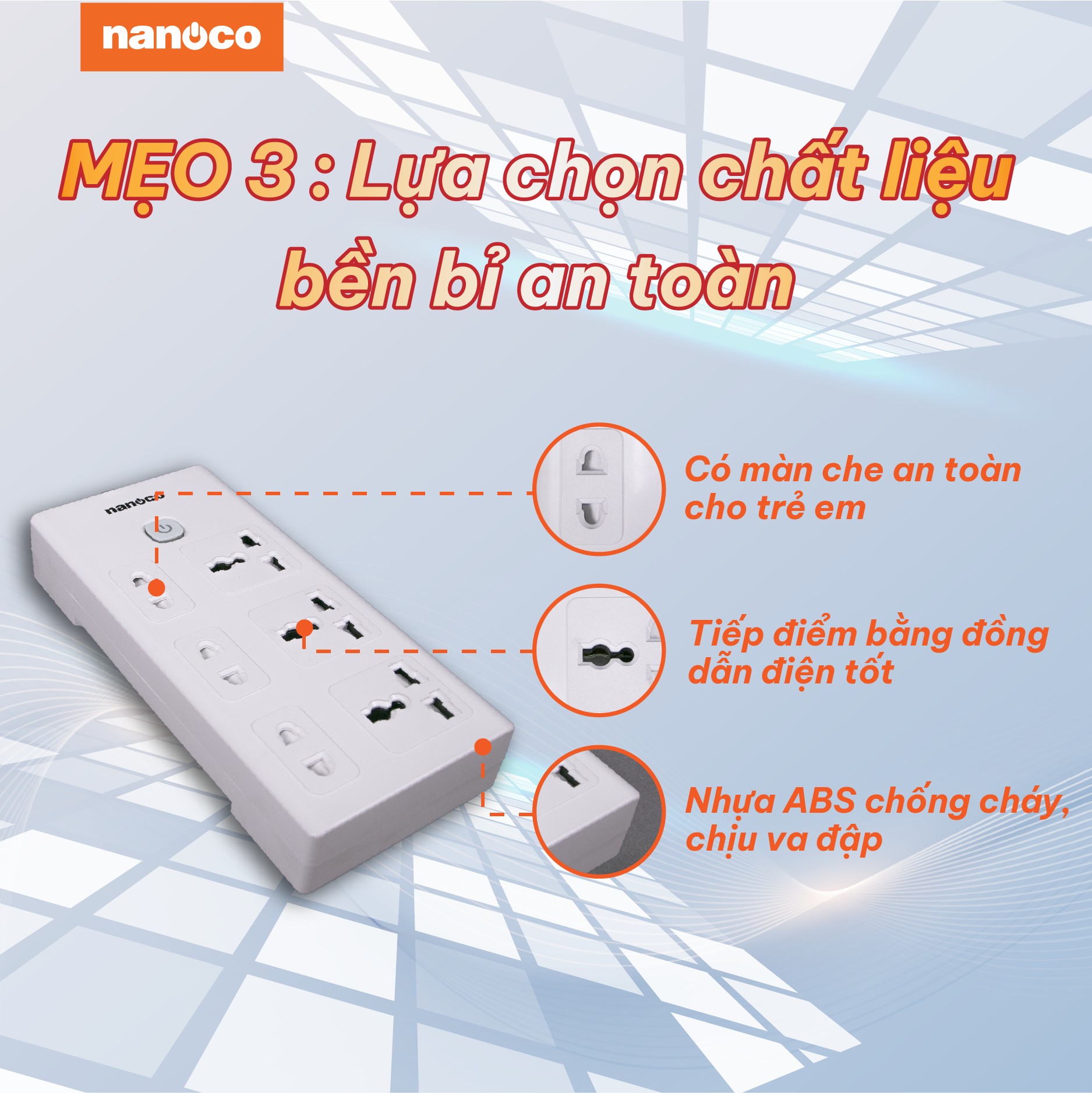 Ổ cắm đa năng siêu bên + siêu chịu tải có dây Nanoco | Shopee Việt Nam