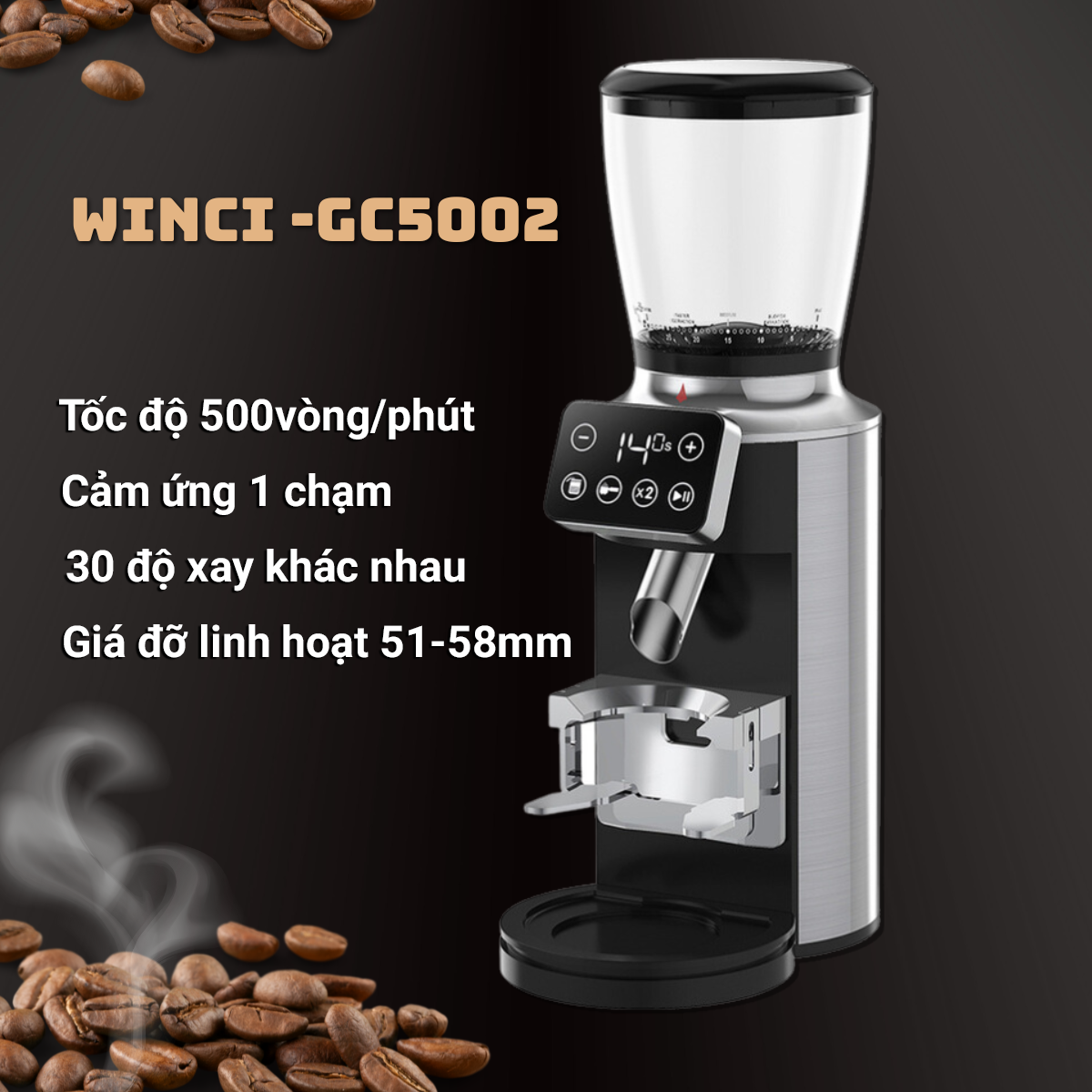 Máy xay hạt cà phê WINCI CG5002, 30 cỡ xay, Bảo hành 12 tháng. | Shopee ...