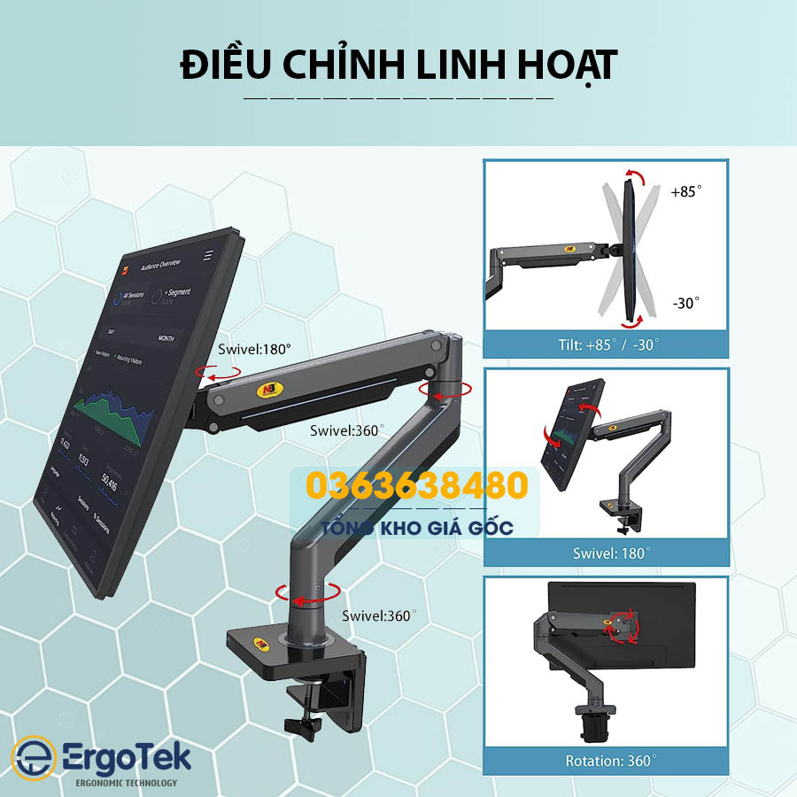 Giá treo màn hình máy đa năng NB F80 / ErgoTek EZ1 / NB H100 17 - 30 ...