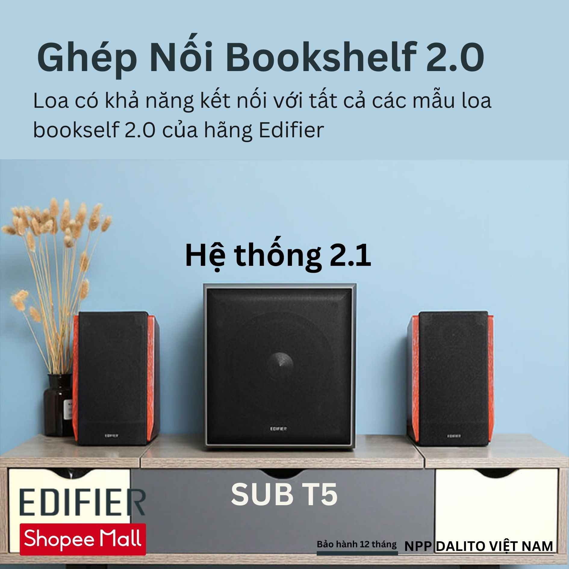 Loa sub điện EDIFIER T5/T5S 70W, Siêu trầm Bass 20, Bổ sung âm trầm ...