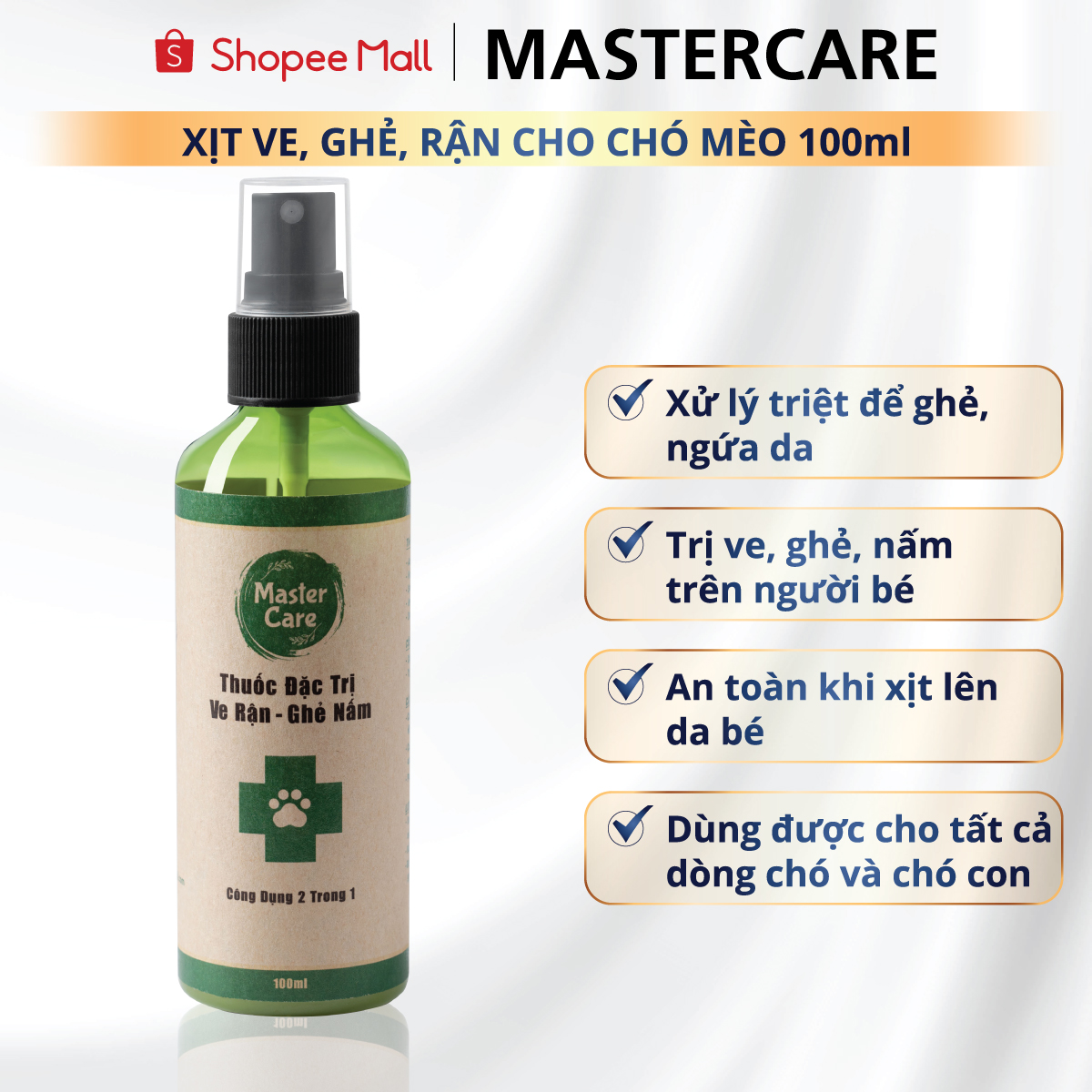 Xịt Ve,Ghẻ,Nấm,Rận Chó Mèo MASTERCARE Giúp Bé Luôn Khỏe Mạnh Ngăn Ngừa ...