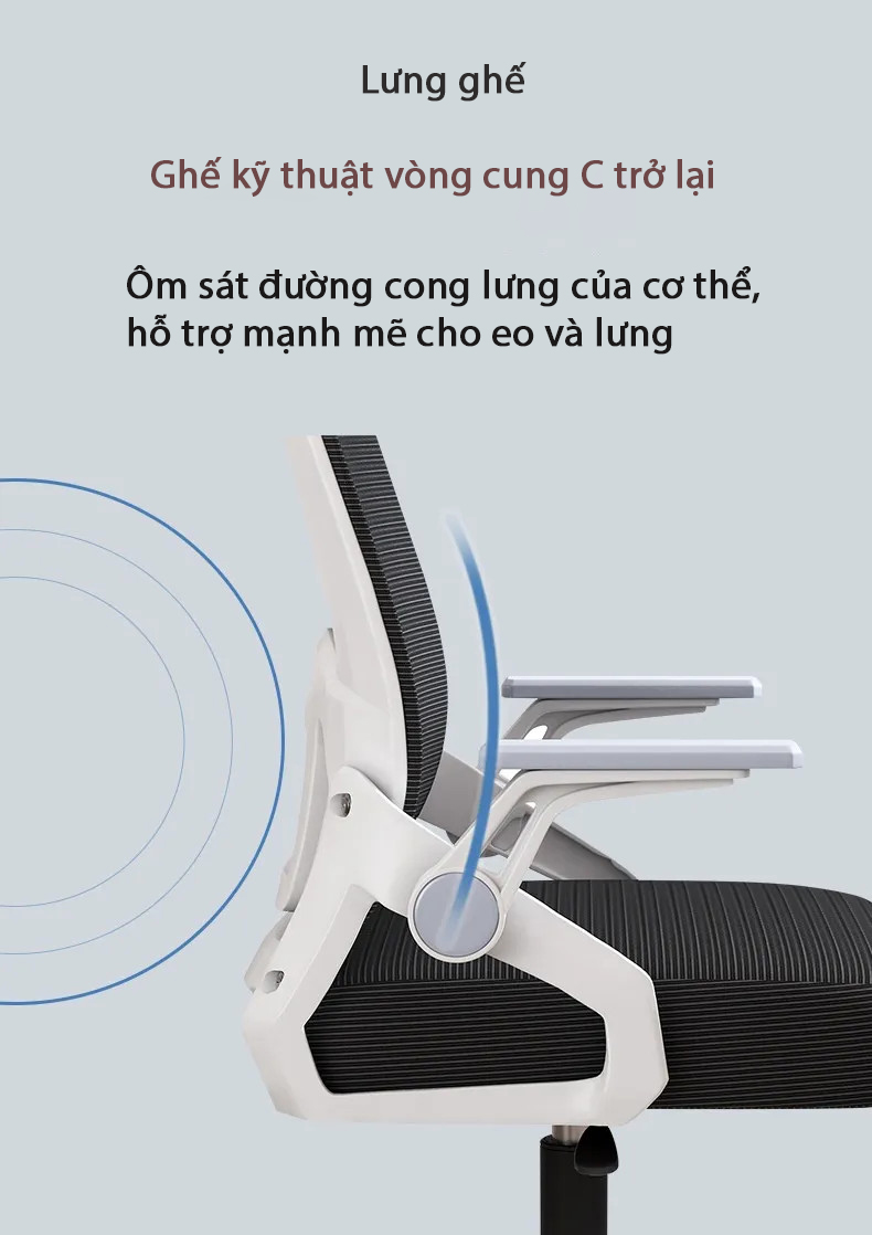 Ghế Xoay văn phòng Công thái học bảo vệ cột sống Thương hiệu VEGOR LIFE ...