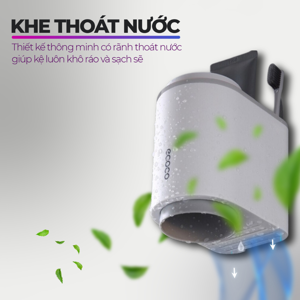 Kệ Treo Bàn Chải Đánh Răng Kèm 2 Cốc ECOCO, Kệ Đựng Cốc Dán Tường Chất Liệu Nhựa ABS | Shopee ...
