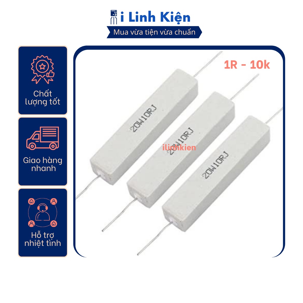 Điện trở sứ 20W giá trị từ 1R - 10K 5% chất lượng tốt | Shopee Việt Nam